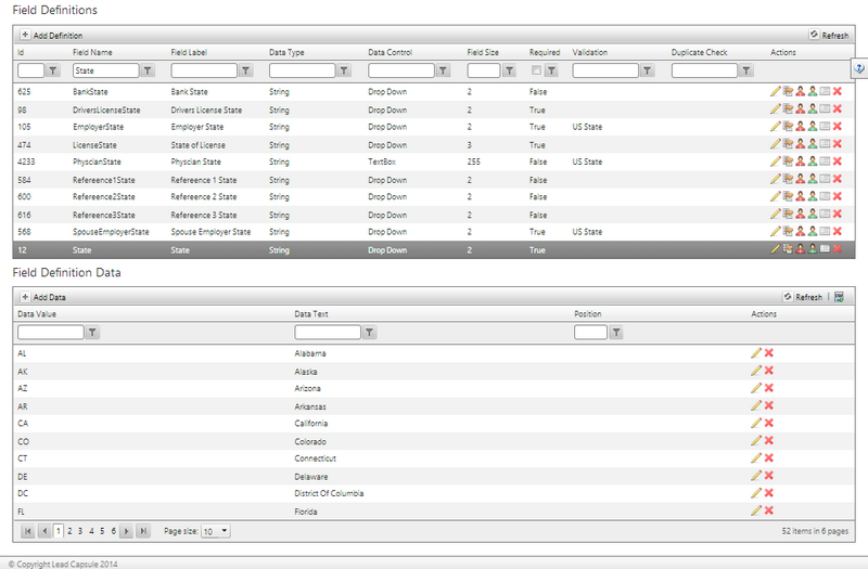 Custom Field Definitions | Features | Lead Capsule