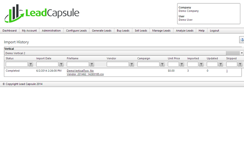 Bulk Import Leads | Features | Lead Capsule